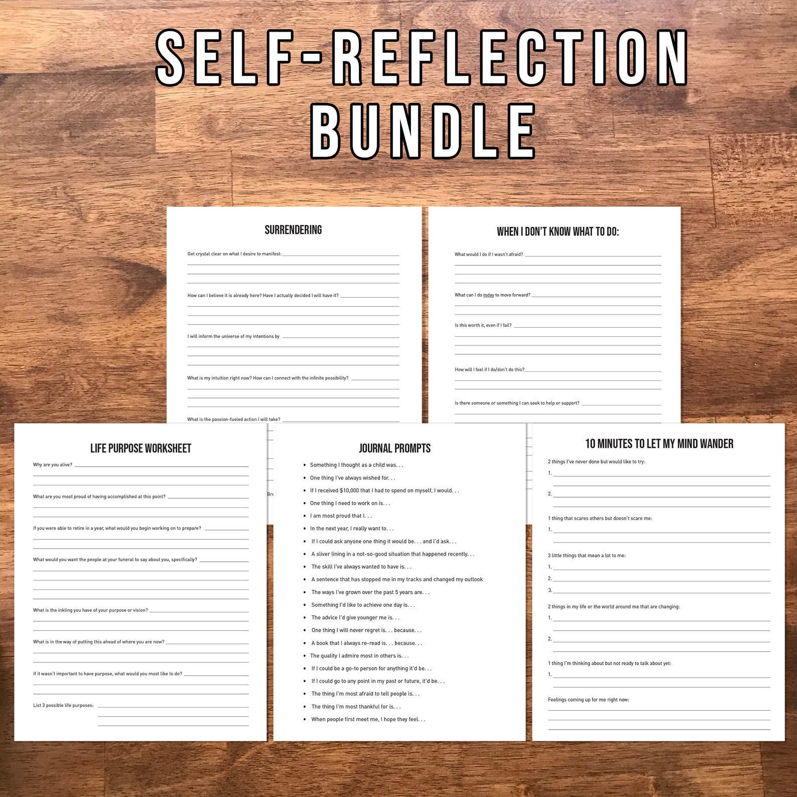 Self Reflection Bundle Instant Digital Download - Etsy