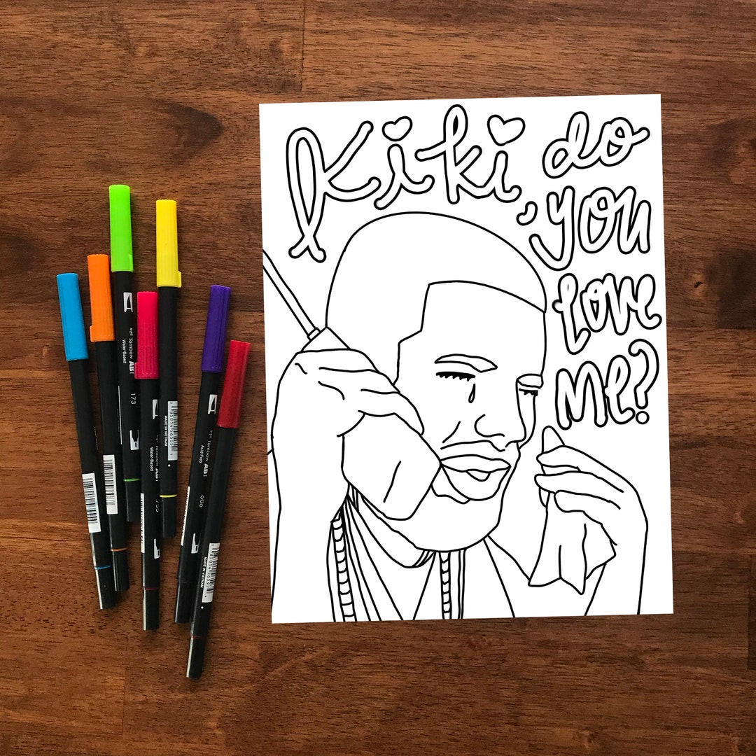 Drake 'in My Feelings' Inspired Coloring Sheet - Instant Digital ...