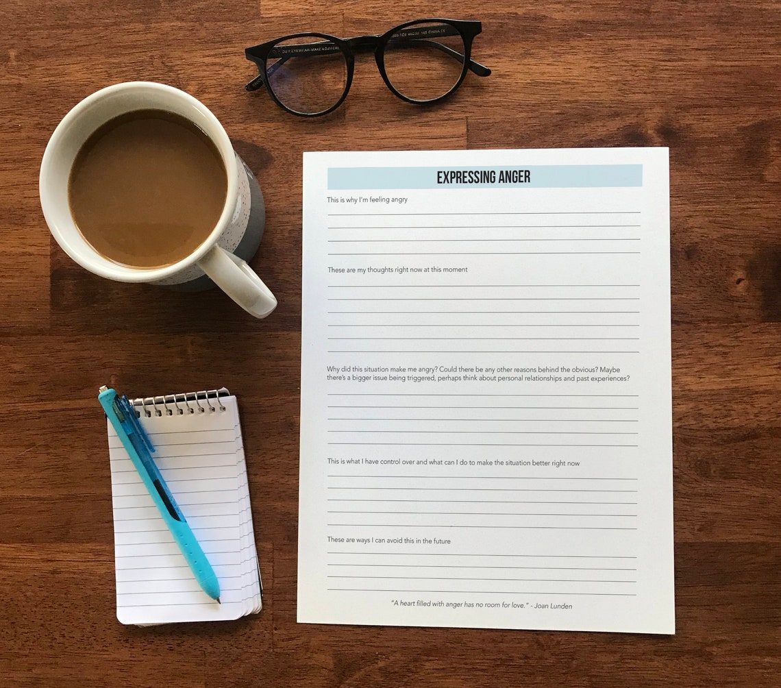 Expressing Anger Worksheet - Instant Digital Download - Etsy