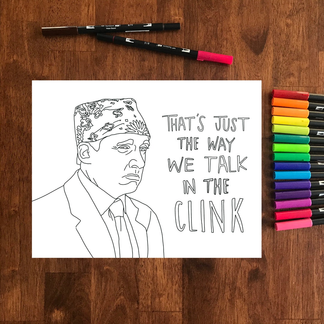 The Office Inspired Prison Mike Coloring Sheet - Instant Digital ...