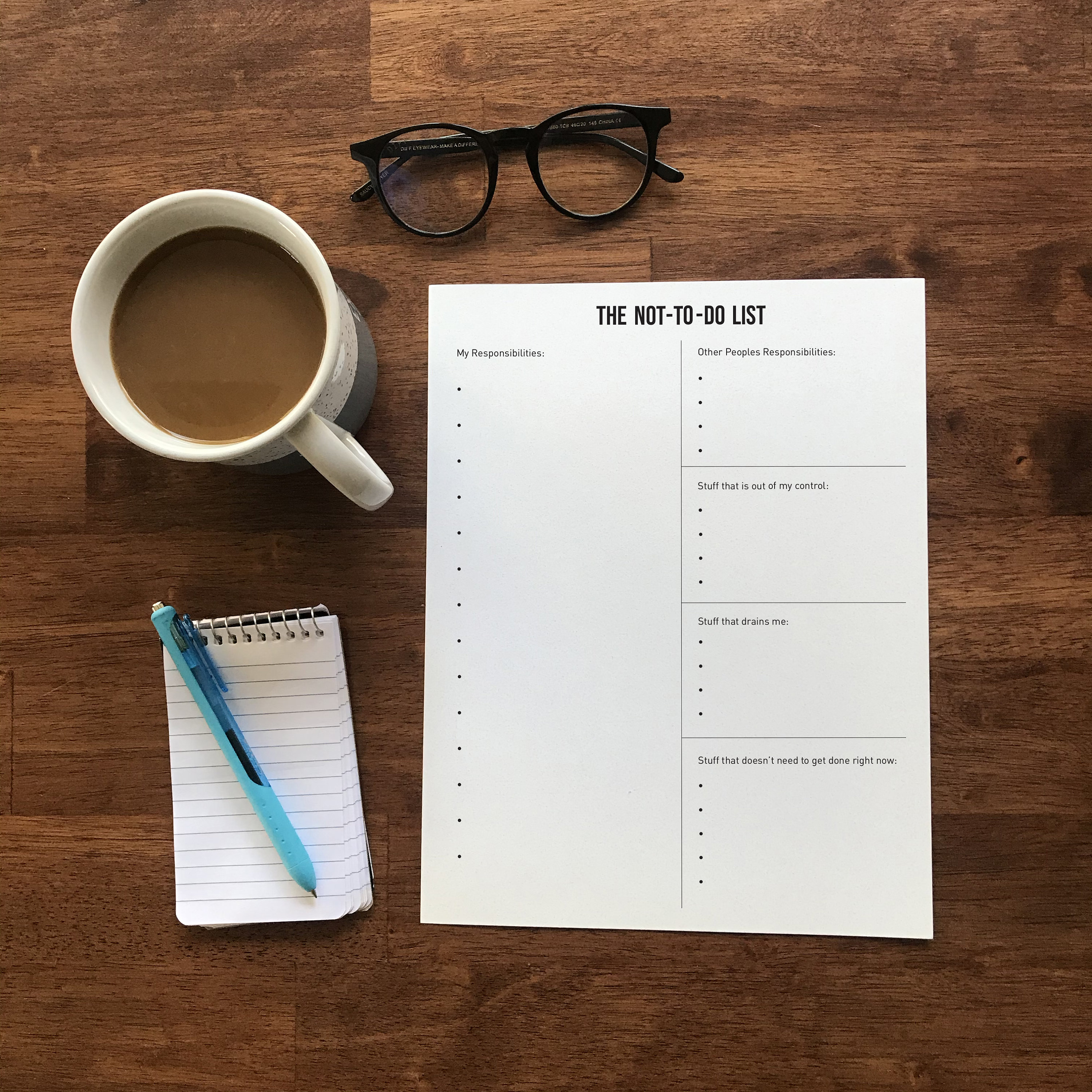 The Not-to-do List - Instant Digital Download Worksheet - Etsy