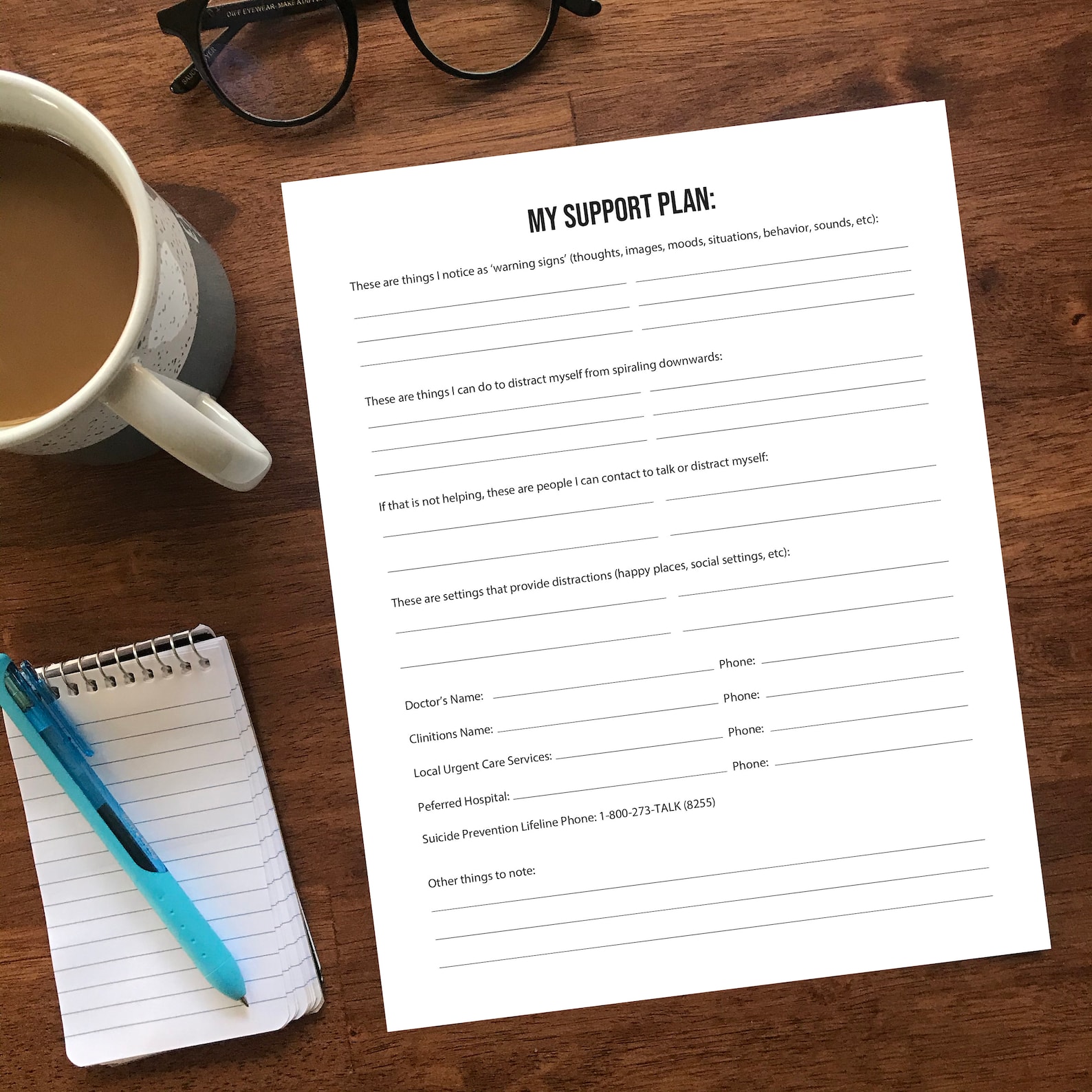 My Support Plan Worksheet - Instant Digital Download - Etsy Canada