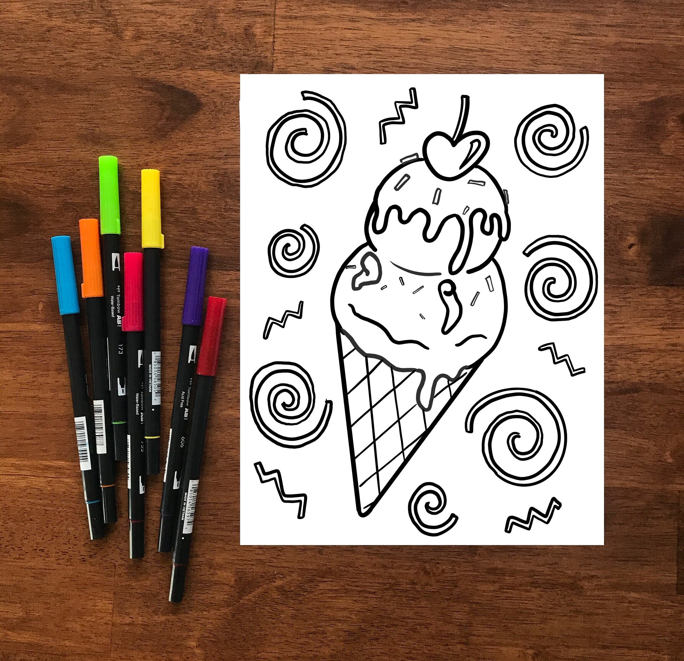 Ice Cream Dreams Coloring Sheet Instant Digital Download - Etsy