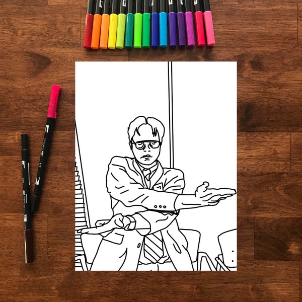 Dwight Coloring Page - Etsy