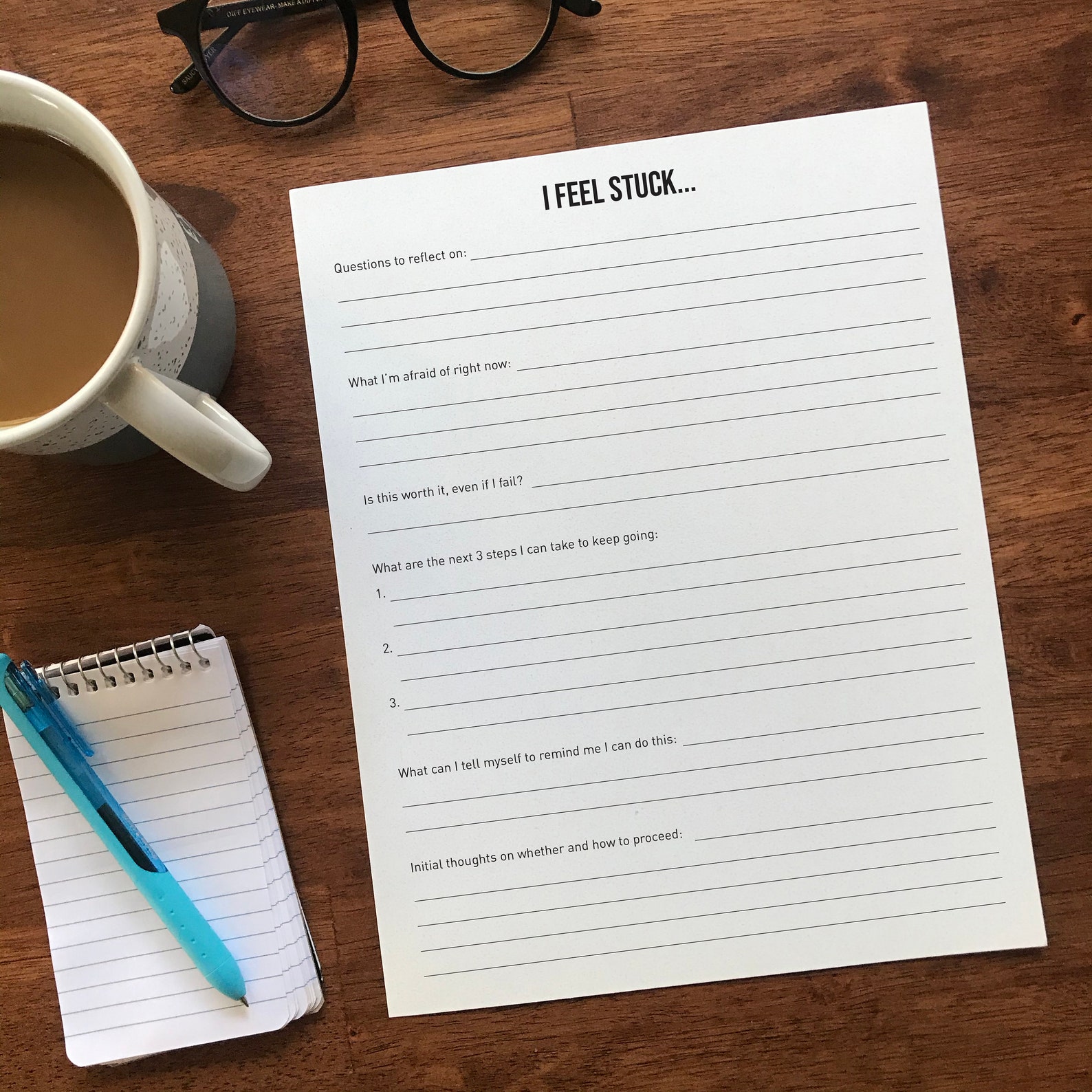 I Feel Stuck: A Self Reflection Worksheet - Instant Digital Download - Etsy