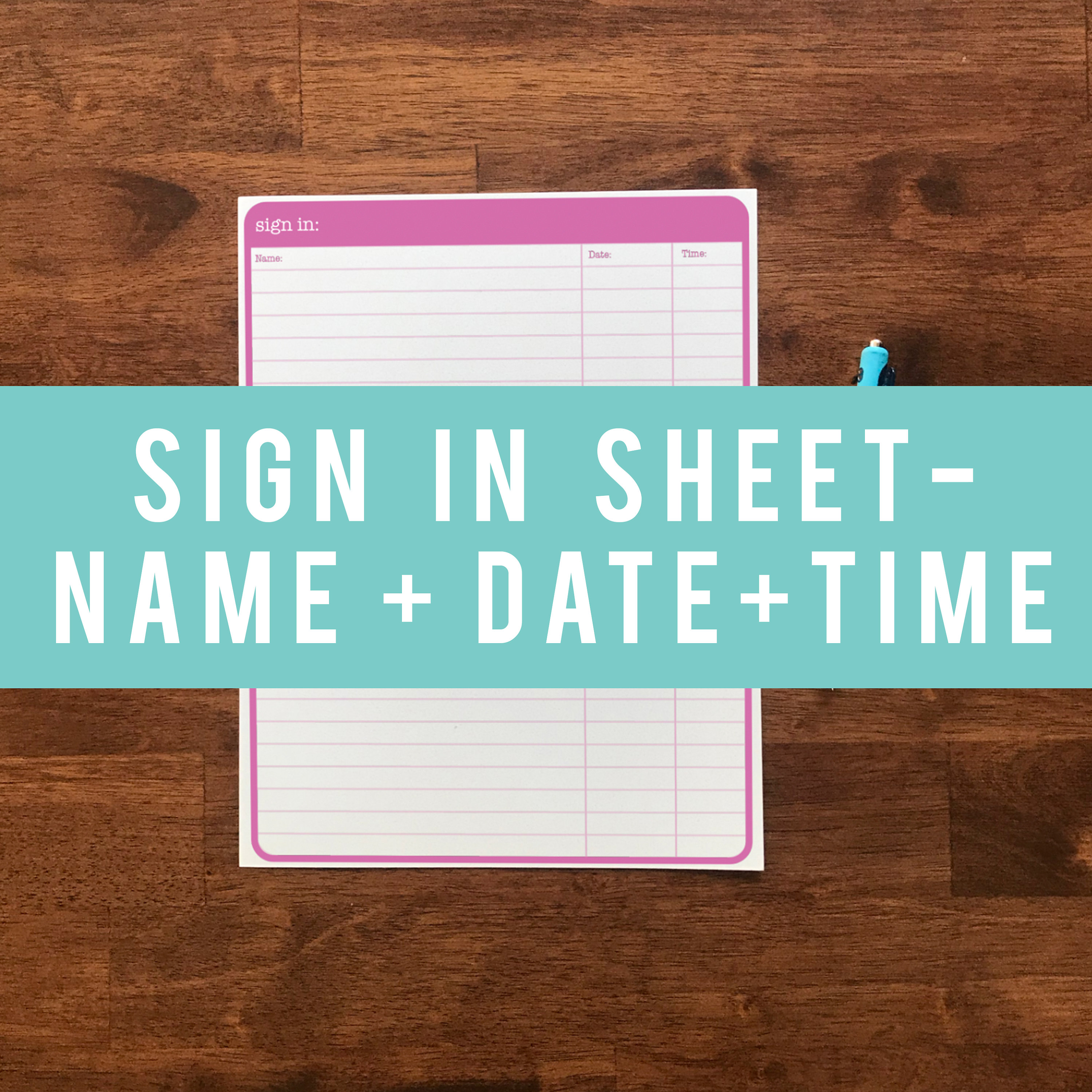 Sign In sheet / name date and time Instant Digital | Etsy