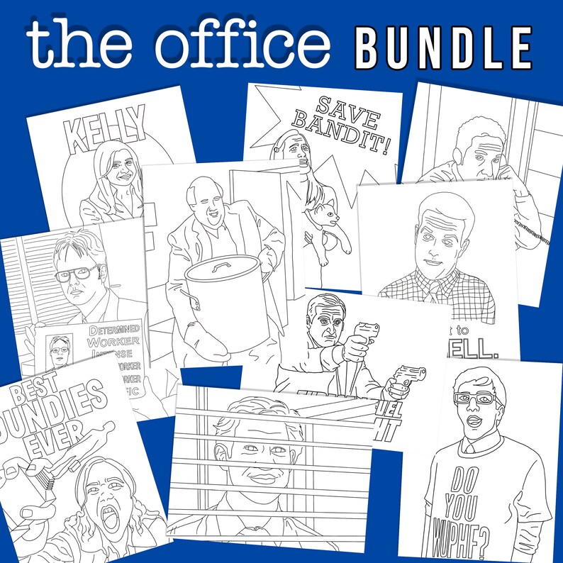 The Office Inspired Coloring Sheets Bundle - Instant Digital Download ...