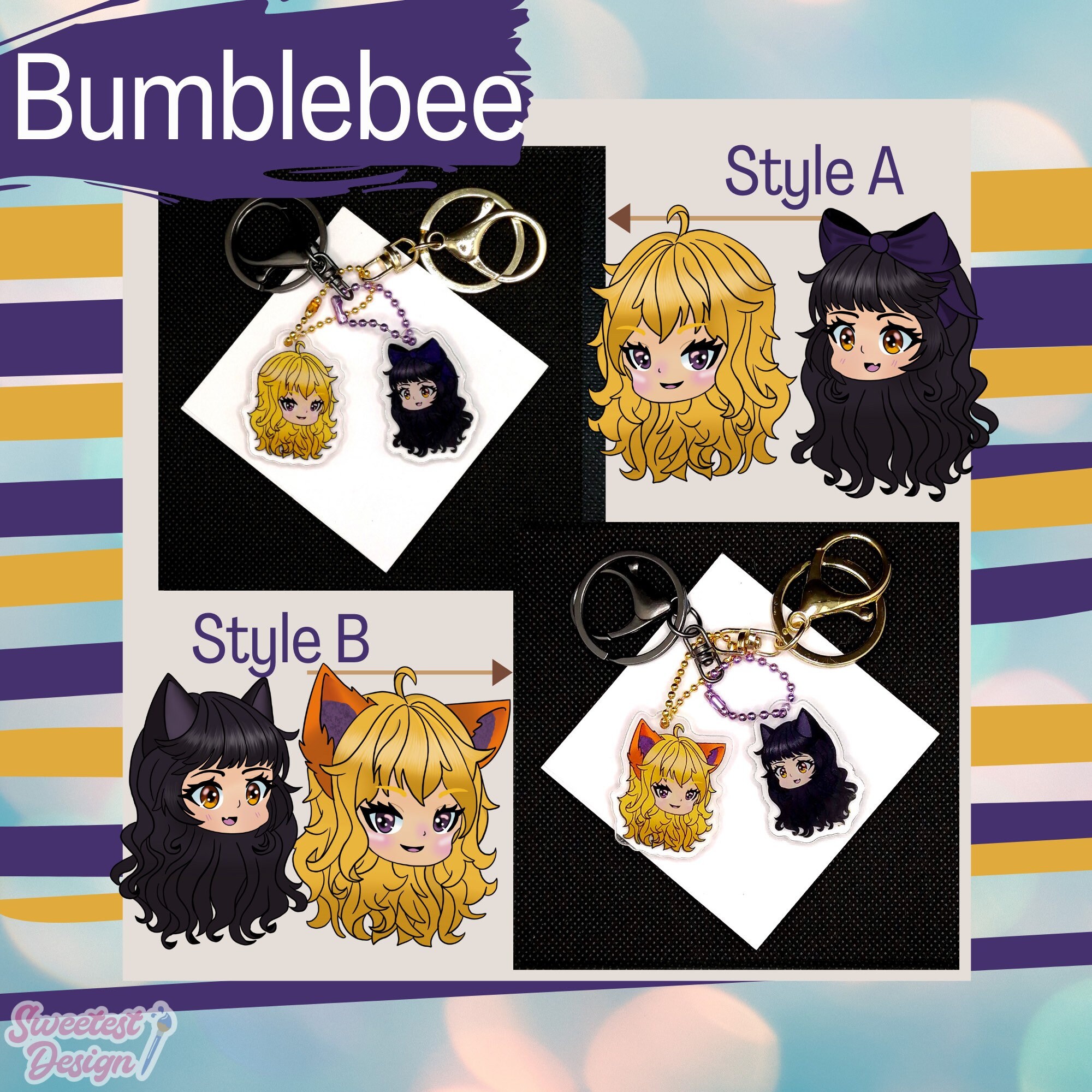 RWBY Keychains neko & Classic - Etsy