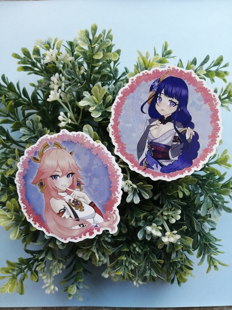 Genshin Impact Vinyl Stickers yae Miko & Ei - Etsy Ireland