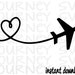 Airplane SVG Flying airplane svg Plane heart route svg | Etsy