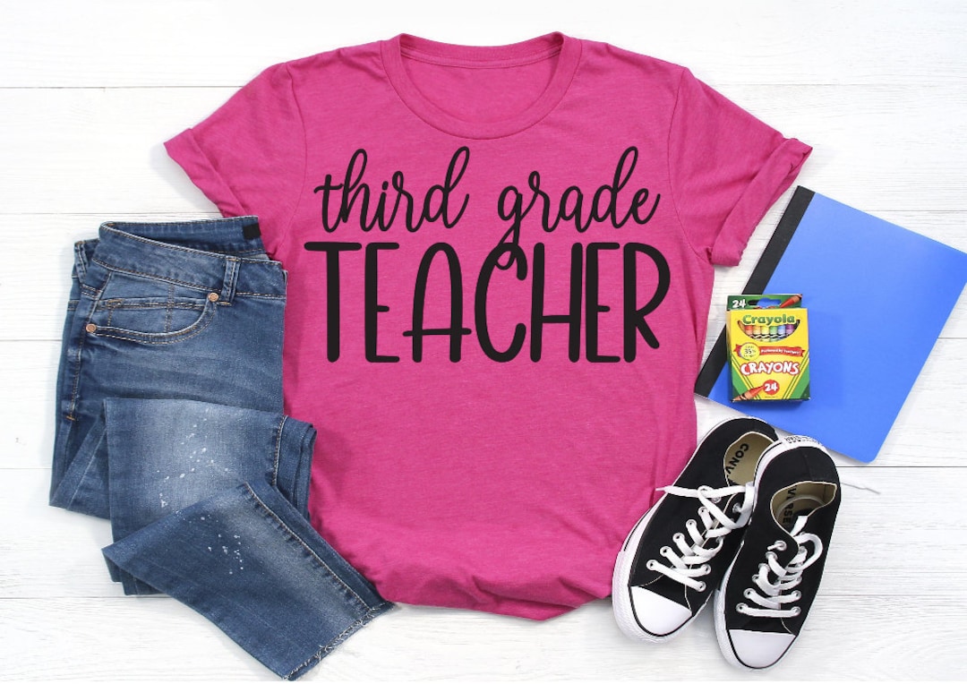Third Grade Teacher SVG, Teacher SVG, Back to School SVG, Teacher Shirt ...