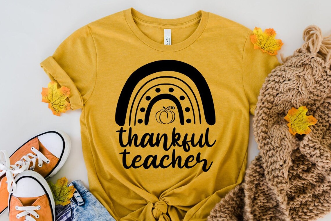 Thankful Teacher SVG, Fall SVG, Autumn SVG, Thanksgiving Svg, Pumpkin ...