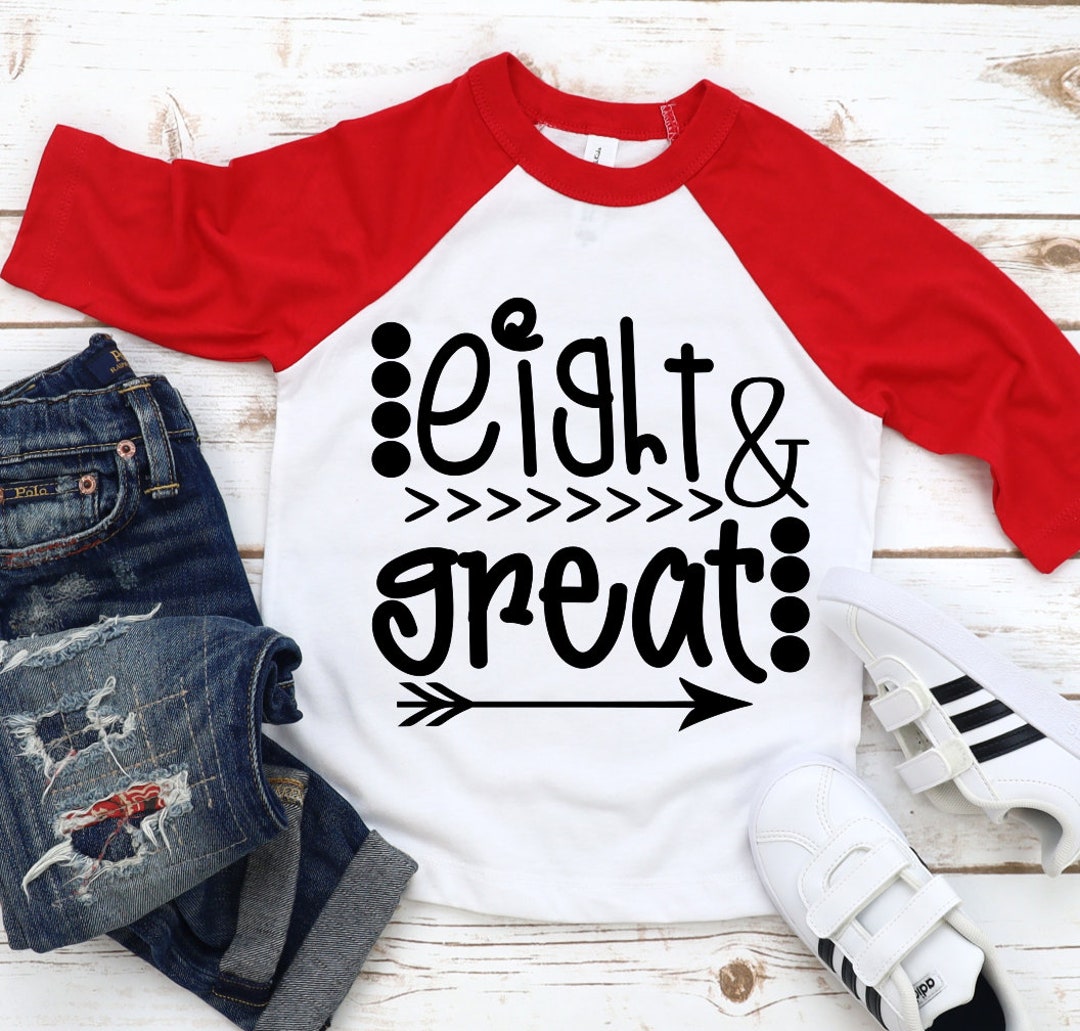 Eight and Great SVG, Eighth Birthday SVG, Kid's Birthday Svg, Child's ...