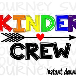 Kinder Crew SVG, Teacher Svg, Teacher Gifts, Kindergarten Teacher, Back ...
