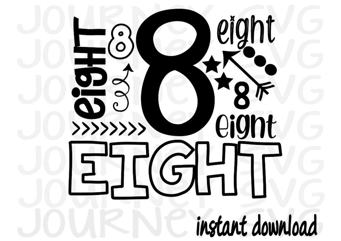 Eighth Birthday SVG Child's Birthday SVG Kid's - Etsy