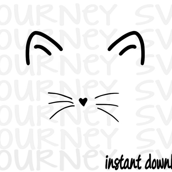 Cat Face Svg - Etsy