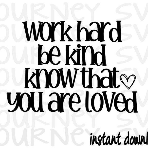 Work Hard Be Kind - Etsy