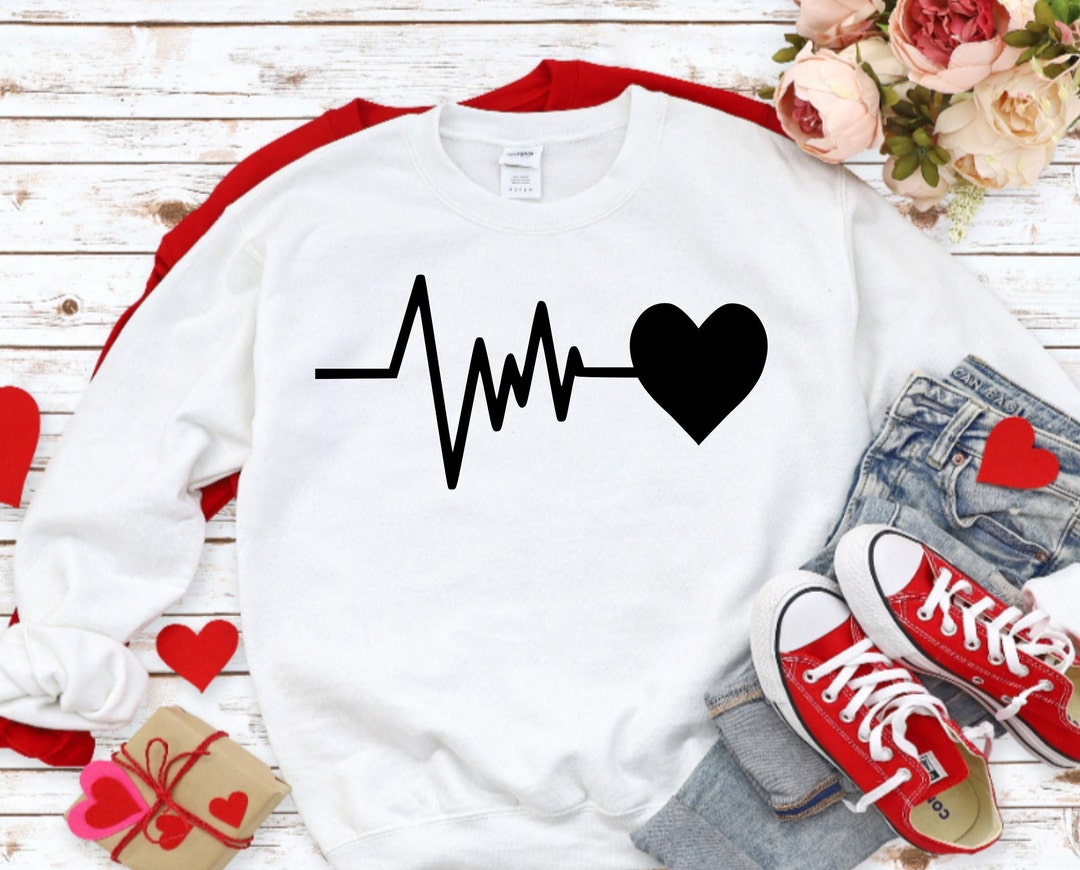 Heartbeat Line Heart SVG, Happy Valentine's Day SVG, Valentine SVG ...