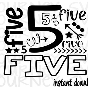 Fifth Birthday SVG, Child's Birthday SVG, Kid's Birthday Svg, Child's ...