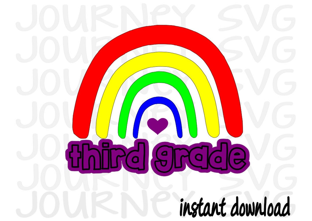 Third Grade Rainbow SVG, Third Grade SVG, Third Grade Teacher SVG ...