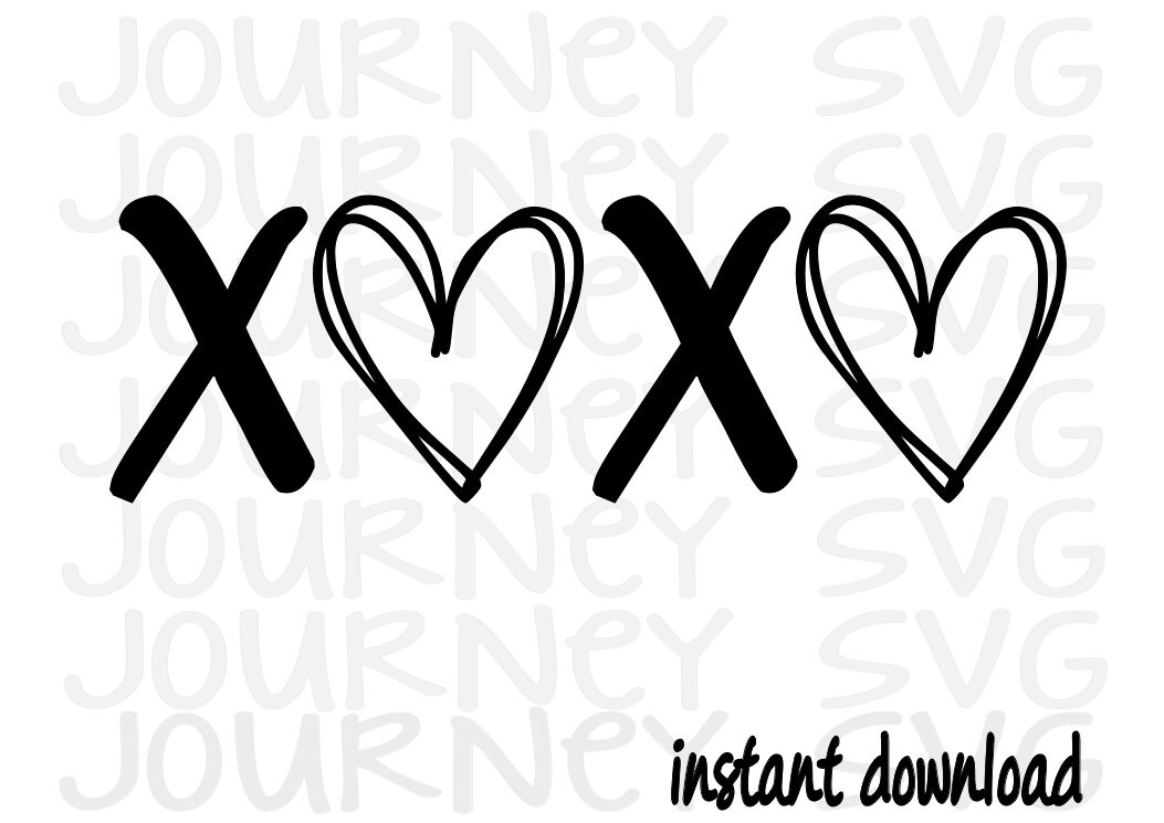 XOXO SVG, Heart SVG, Doodle Heart Svg, Crayon Heart Svg - Etsy