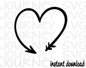 Svg Png Pdf Dxf Heart Arrow Valentine's Day - Etsy