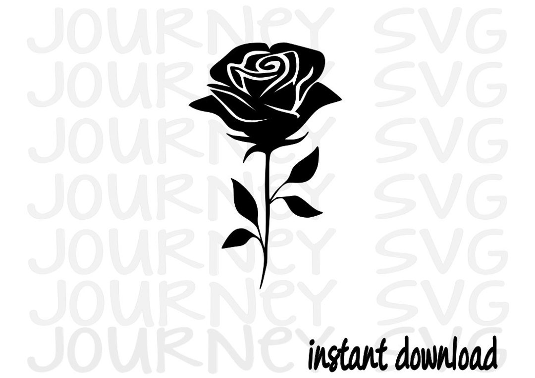 Rose SVG, Flower SVG, Rose on a Stem - Etsy