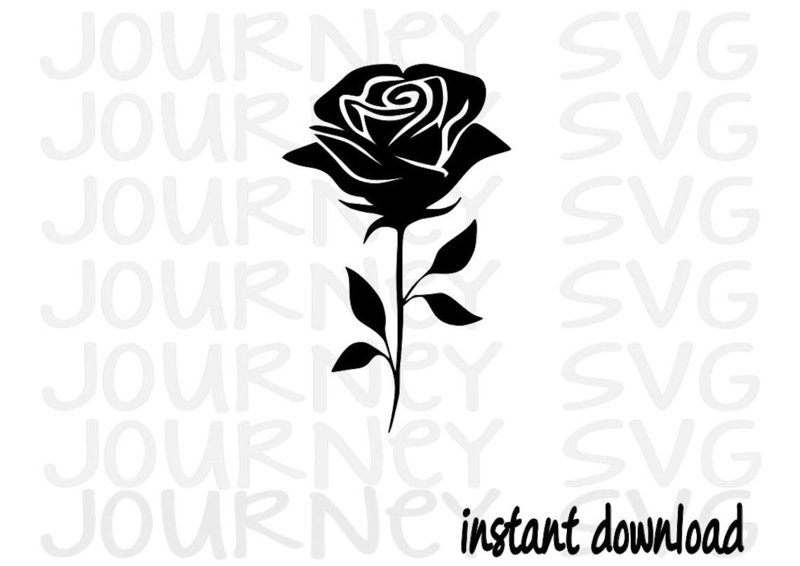 Rose SVG Flower SVG Rose on a Stem - Etsy
