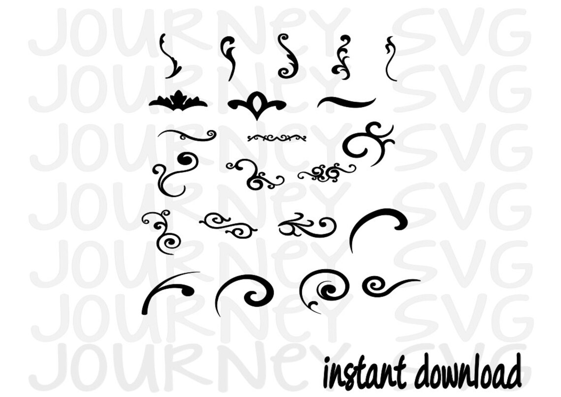 Swirls SVG File Swoosh Svg Curly Lines Svg Text Break Svg - Etsy