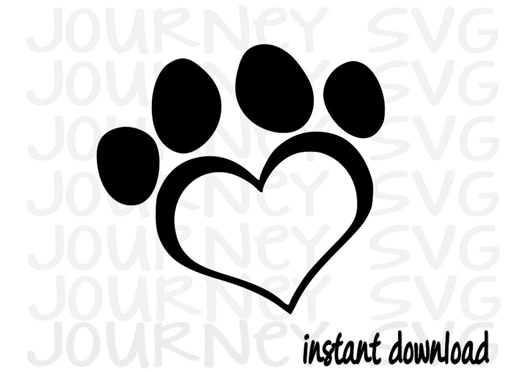 Paw Print SVG, Paw Heart Print Svg, Heart Svg, Dog Svg, Cat Svg - Etsy
