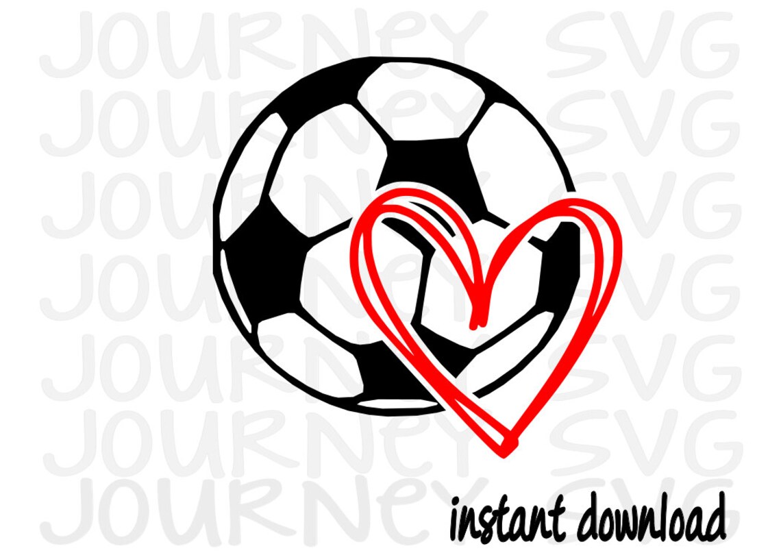 Soccer Heart SVG, Soccer Svg, Half Soccer Ball Svg, Ball Svg, Soccer ...
