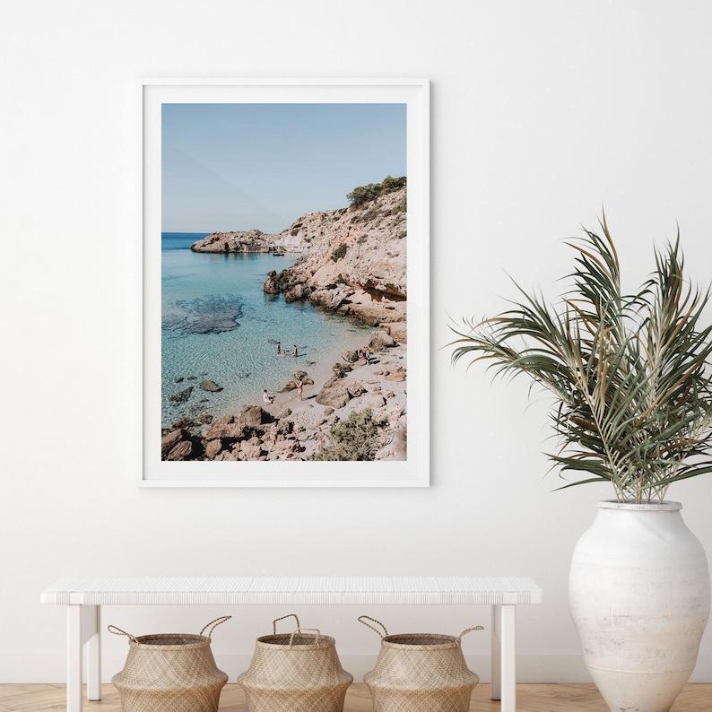 Framed Ibiza Beach Photography Print | Coastal Wall Art - Etsy