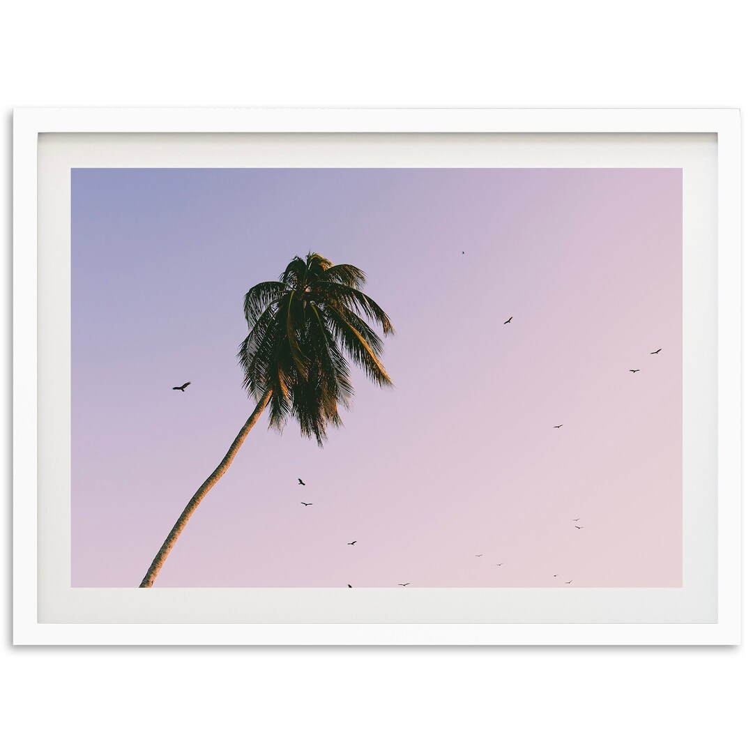 Fine Art Pastel Palm Tree Print Ocean Lifestyle Beach House Framed Fine ...