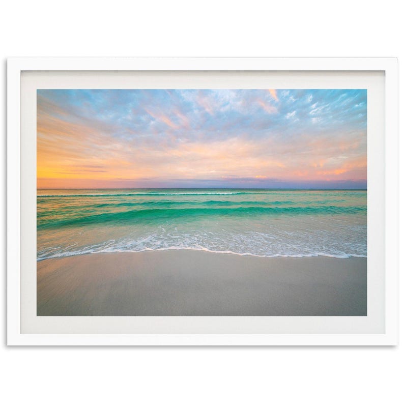 Framed Florida Beach Print | Sunset Ocean Seascape Fine Art Photography ...