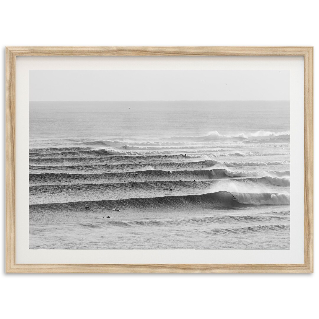 Fine Art Surf Print - Black and White Ocean Waves Beach House Framed ...