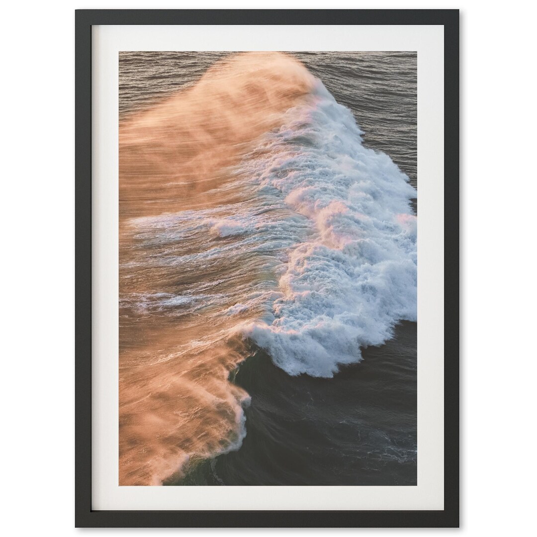 Framed Sunset Wave Photography Print | Coastal Ocean Wall Art - Etsy