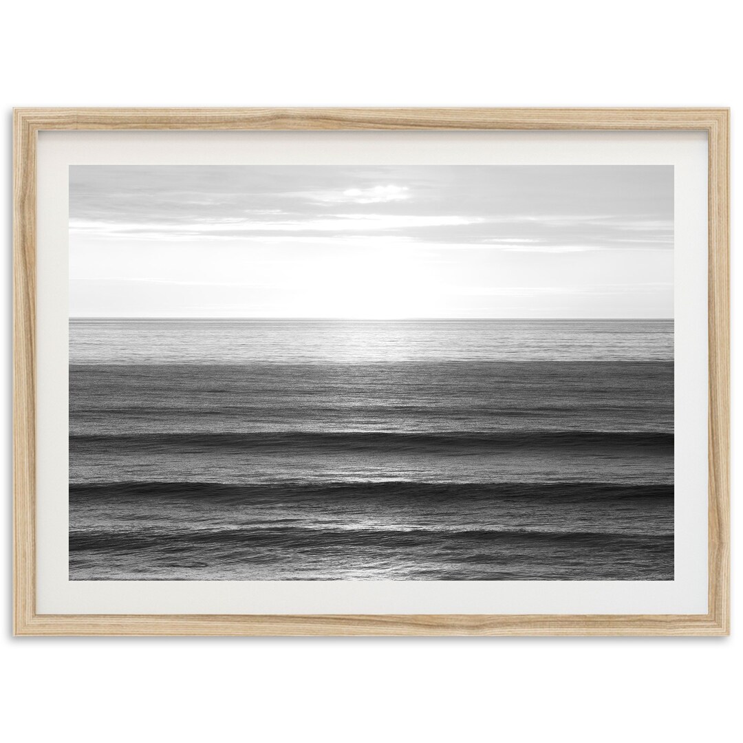 Fine Art Minimalist Ocean Waves Print Black and White Surf Beach Waves ...
