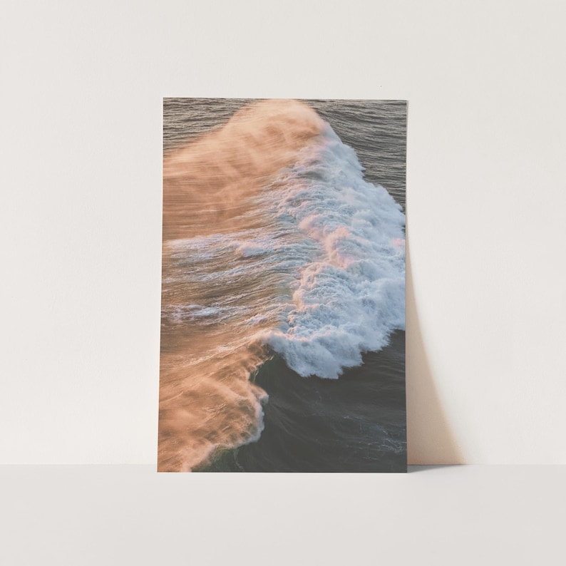 Framed Sunset Wave Photography Print | Coastal Ocean Wall Art - Etsy