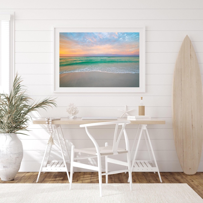 Framed Florida Beach Print | Sunset Ocean Seascape Fine Art Photography ...