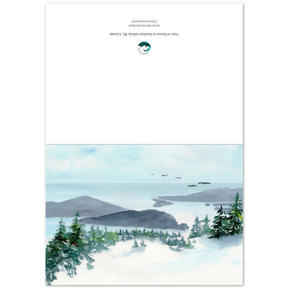 Pack of 10 Winter Greeting Cards – Size: 5x7 – Scenic View of Bowen and ...