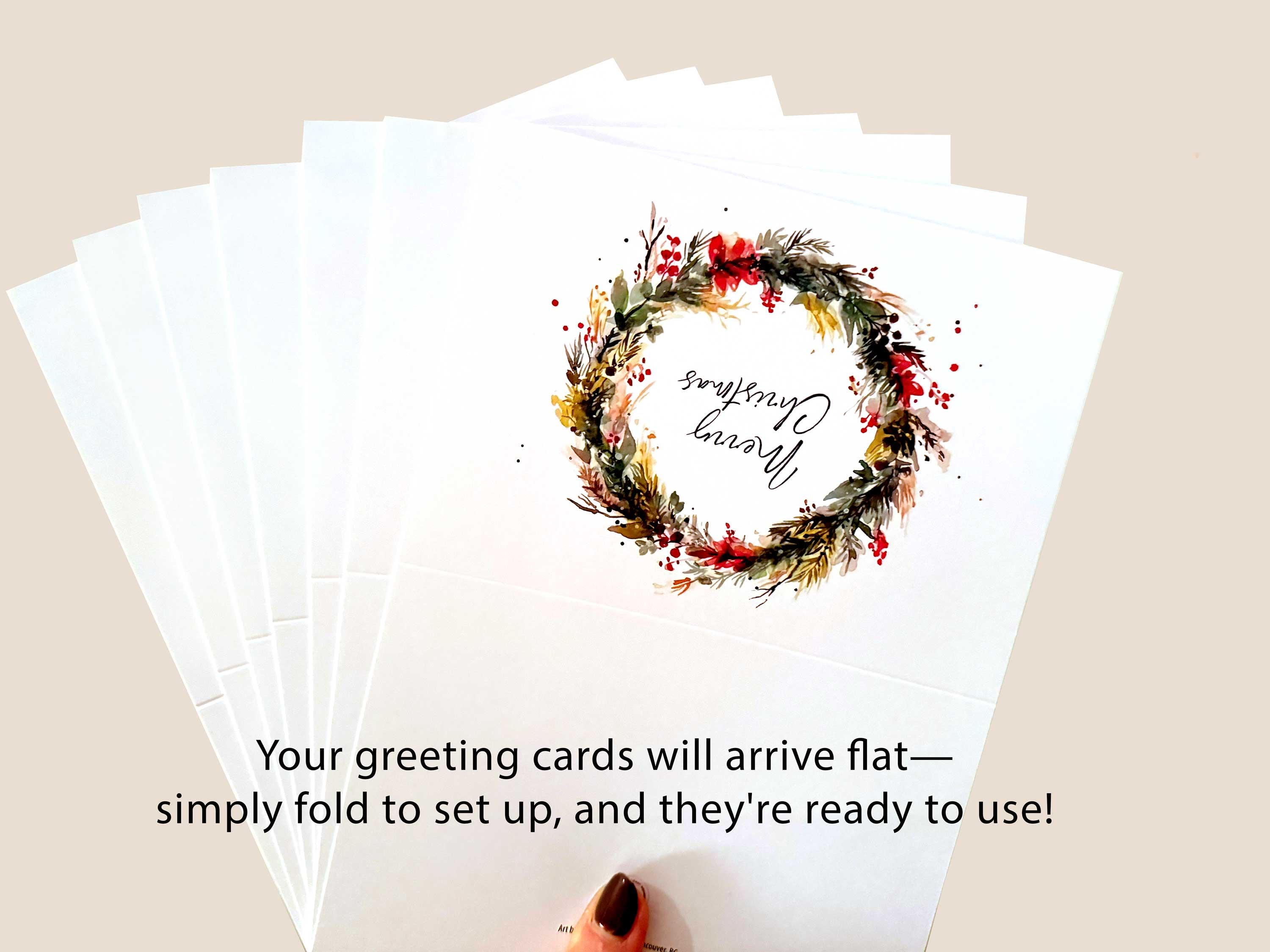 Pack of 10 Winter Greeting Cards – Size: 5x7 – Scenic View of Bowen and ...