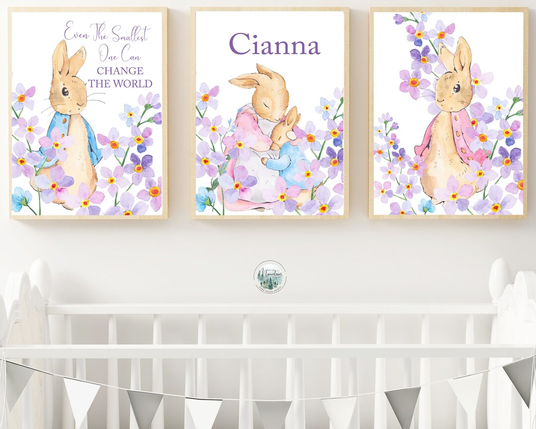 Printed Peter Rabbit Girls,boys Nursery Wall Prints, Animal Nursery ...