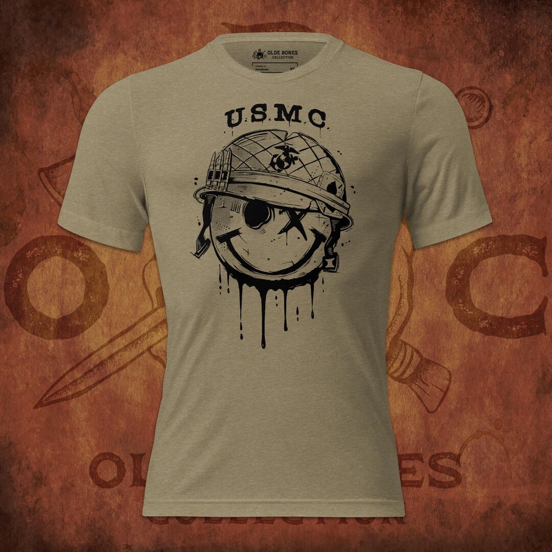 USMC Smiley Face, Marines T-shirt, Veteran Shirts, USMC T-shirts ...