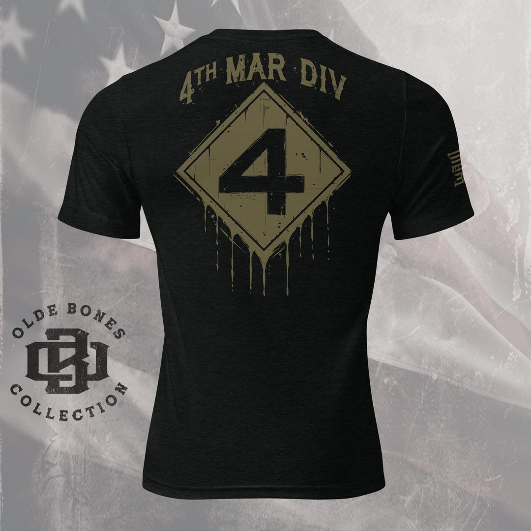 4th Marine Division Tri-blend Black Military T-shirt - Etsy