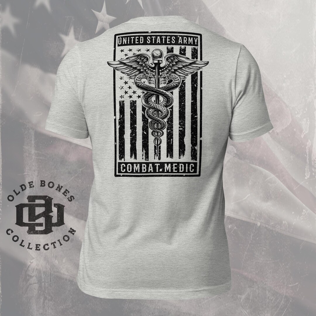 Army Combat Medic Insignia Flag Cotton/polyester Blend Athletic Grey ...