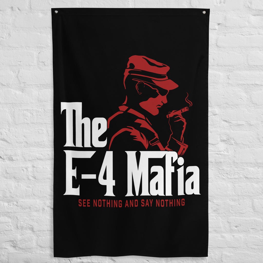 E-4 Mafia Military Flag, One Sided, Military Wall Decor, Patriotic ...