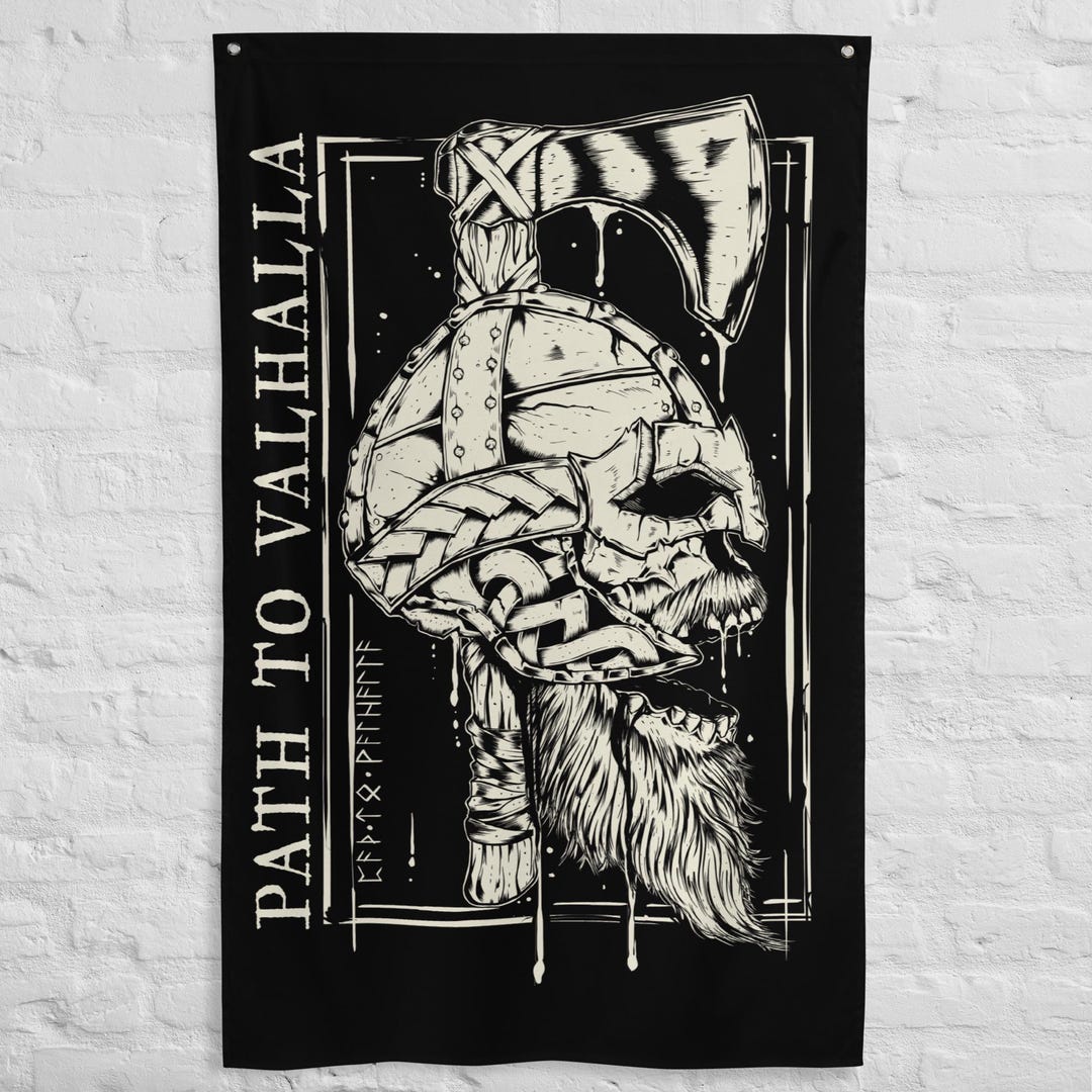 Path to Valhalla Viking Flag, ONE-SIDED Wall Flag - Etsy