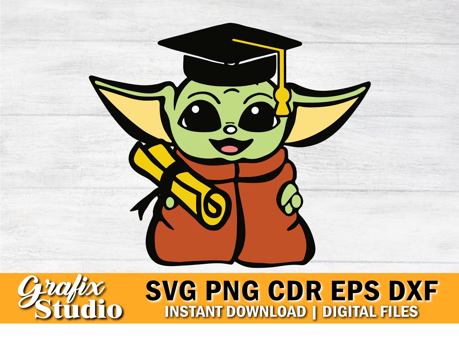 Baby Yoda Graduation Svg Starwars Mandalorian Yoda Graduation - Etsy