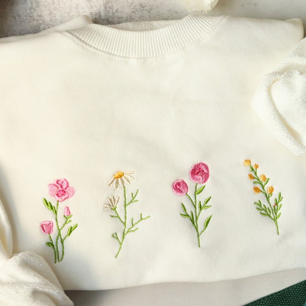 Embroidered Sweatshirt - Etsy