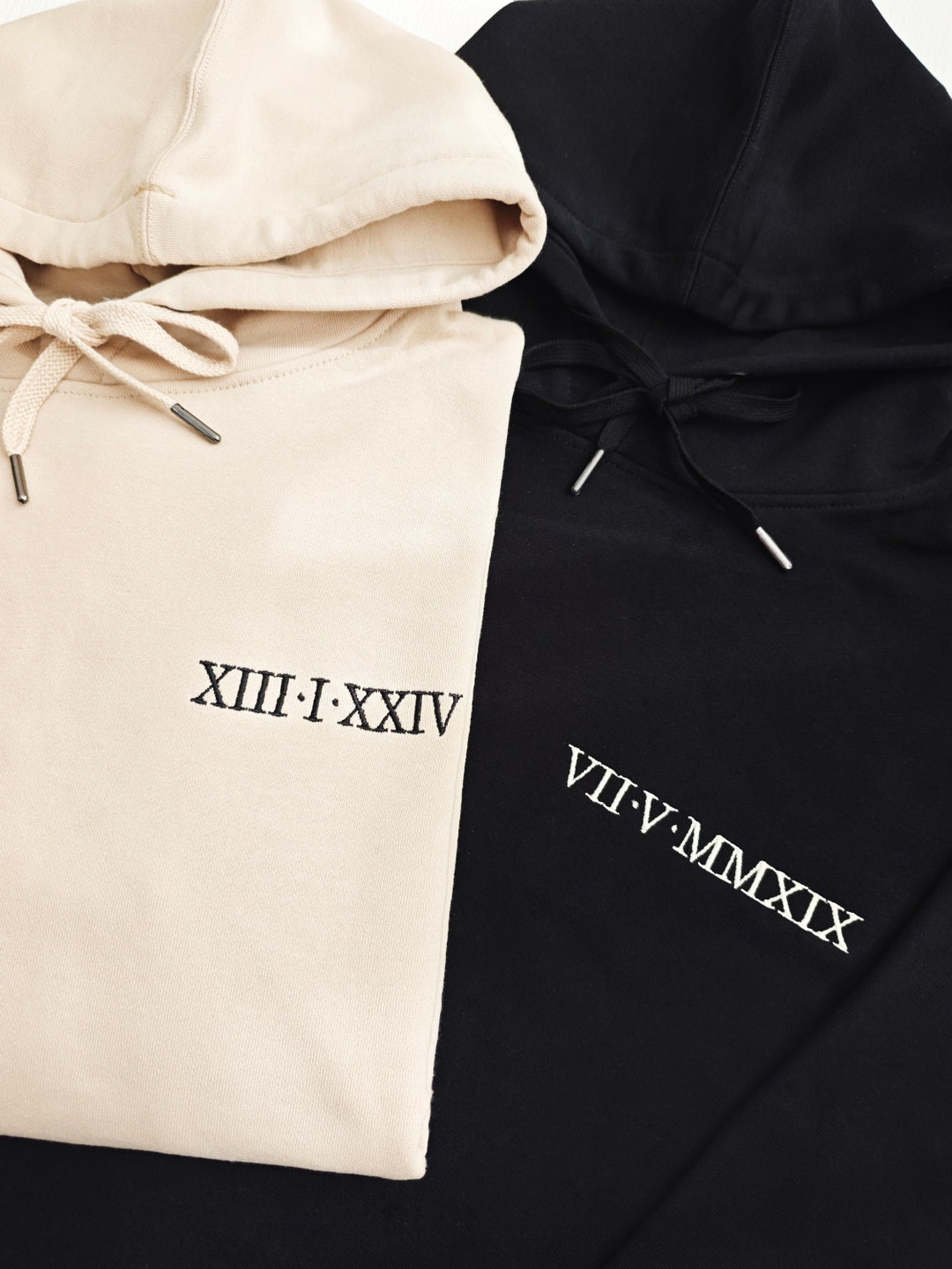 Custom Embroidered Roman Numeral Hoodie Sleeve With Initials,custom ...